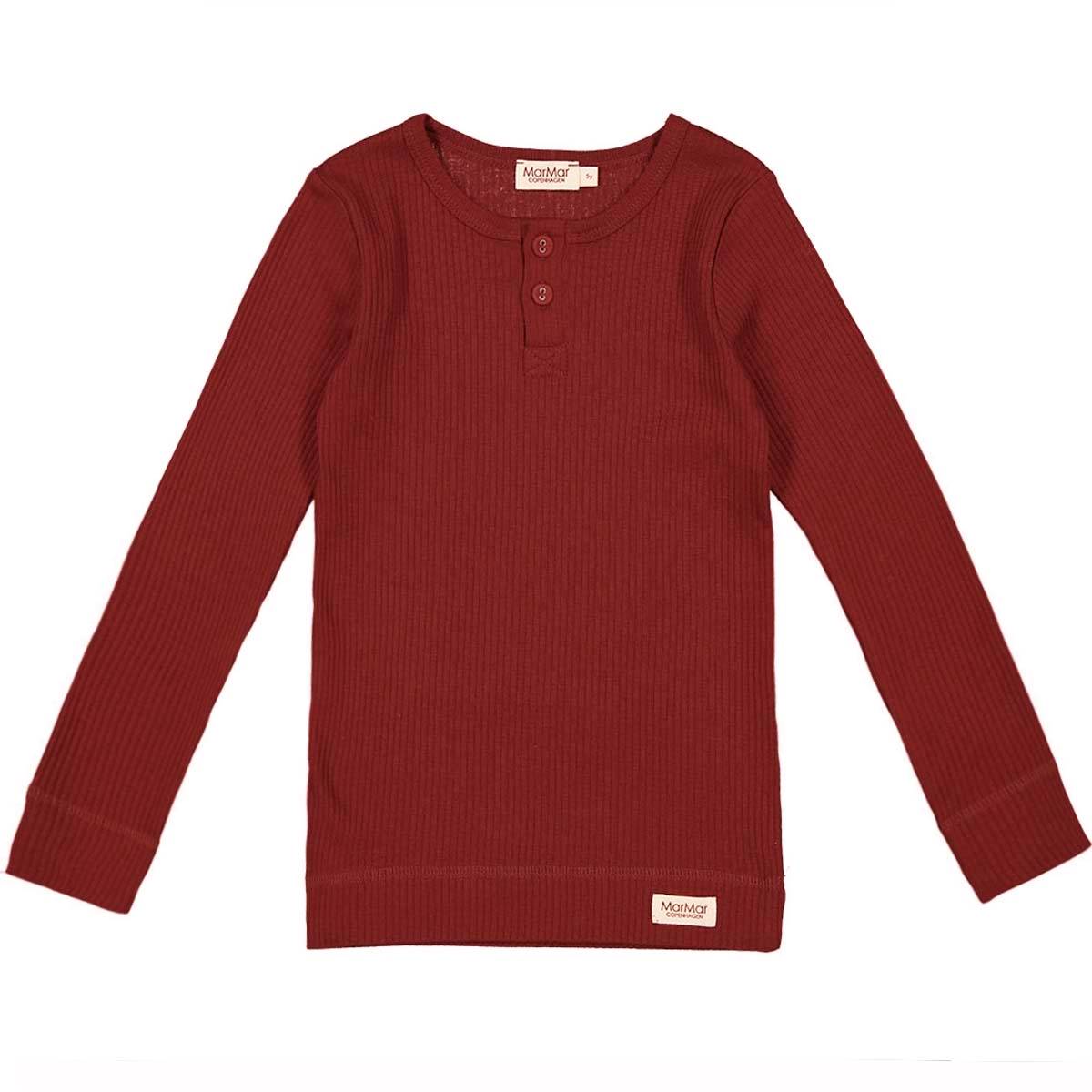 MarMar ribb genser med knapper til barn, dark ruby - DressMyKid AS