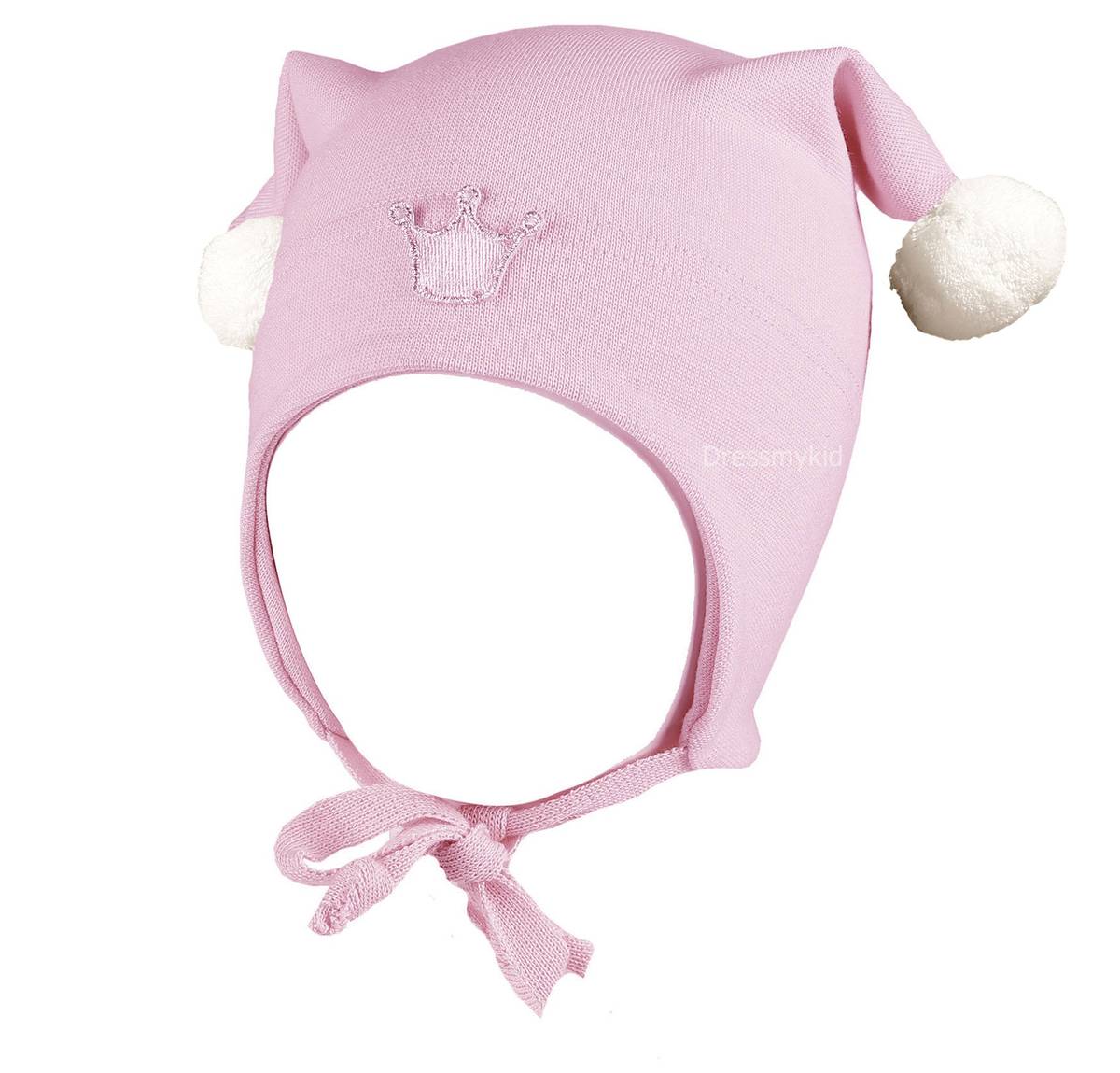 Kivat vårlue til barn med krone, støvrosa og offwhite - DressMyKid AS